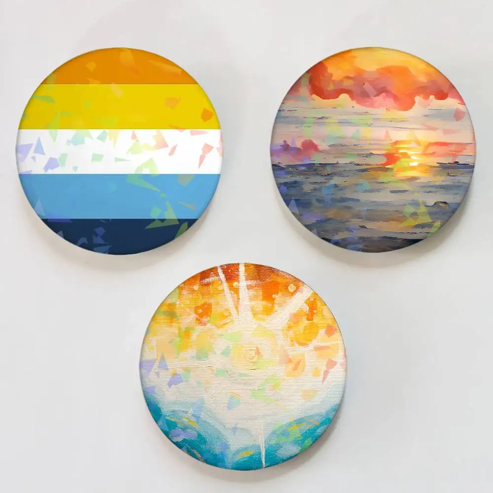 Aroace Pride Laser Button Pins Backpack Clothing Decor Brooch Fiction ...