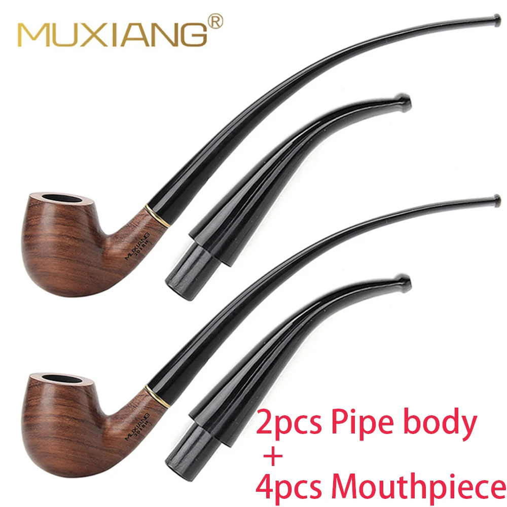 1/2PCS PIPE SET 2 in 1 Wooden Rosewood Smoking Pipe Tobacco Tube Pipe ...