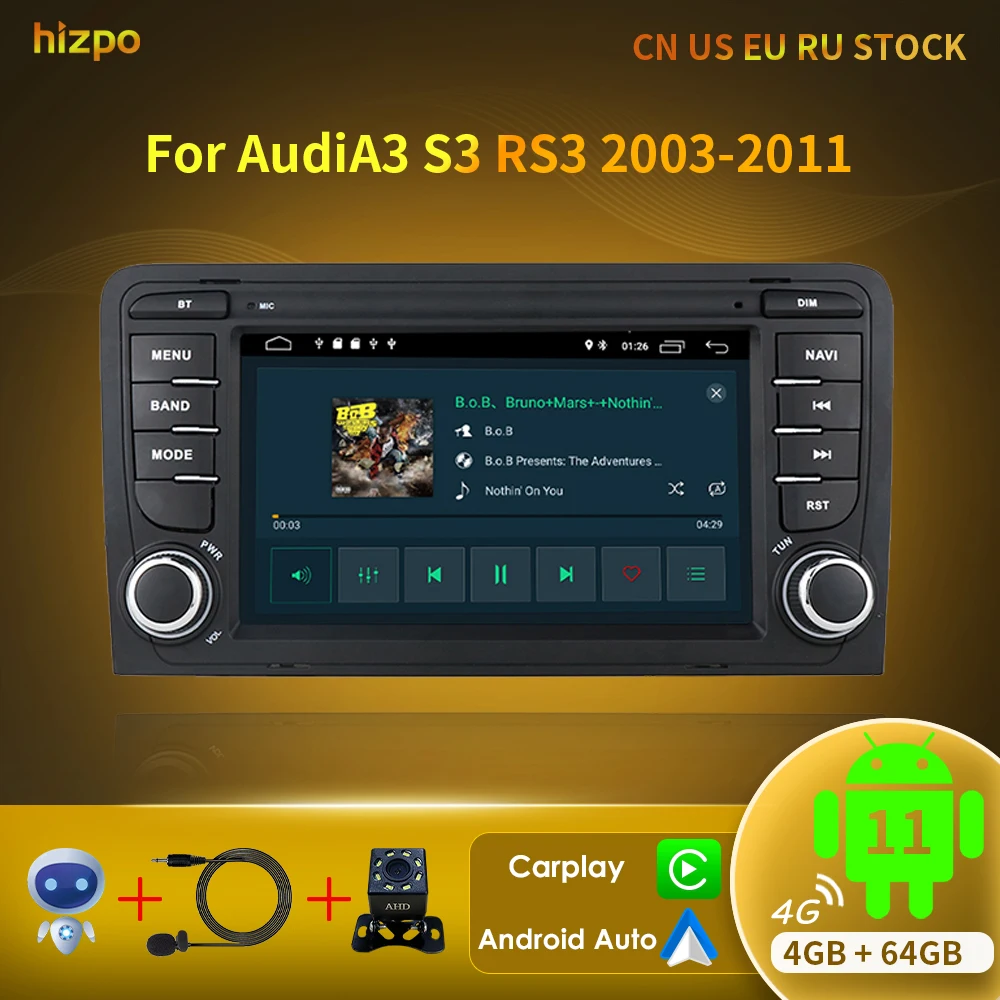 Hizpo-Android-11-7-2-Din-Car-Radio-Multimedia-Video-Player-for-Audi-A3 ...