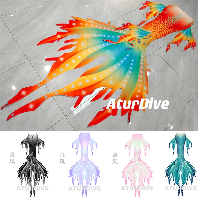 Aturdive professional Mermaid tail custom large size praise suit PADI ...