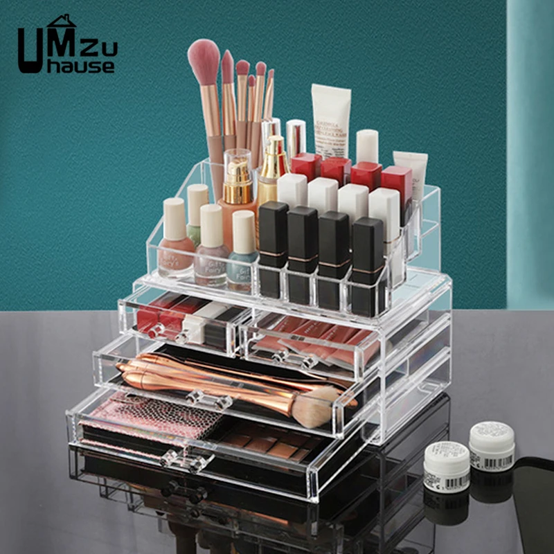 Makeup-Drawer-Boxes-Clear-Divided-Display-Acrylic-Case-Jewelry-Lipstick ...