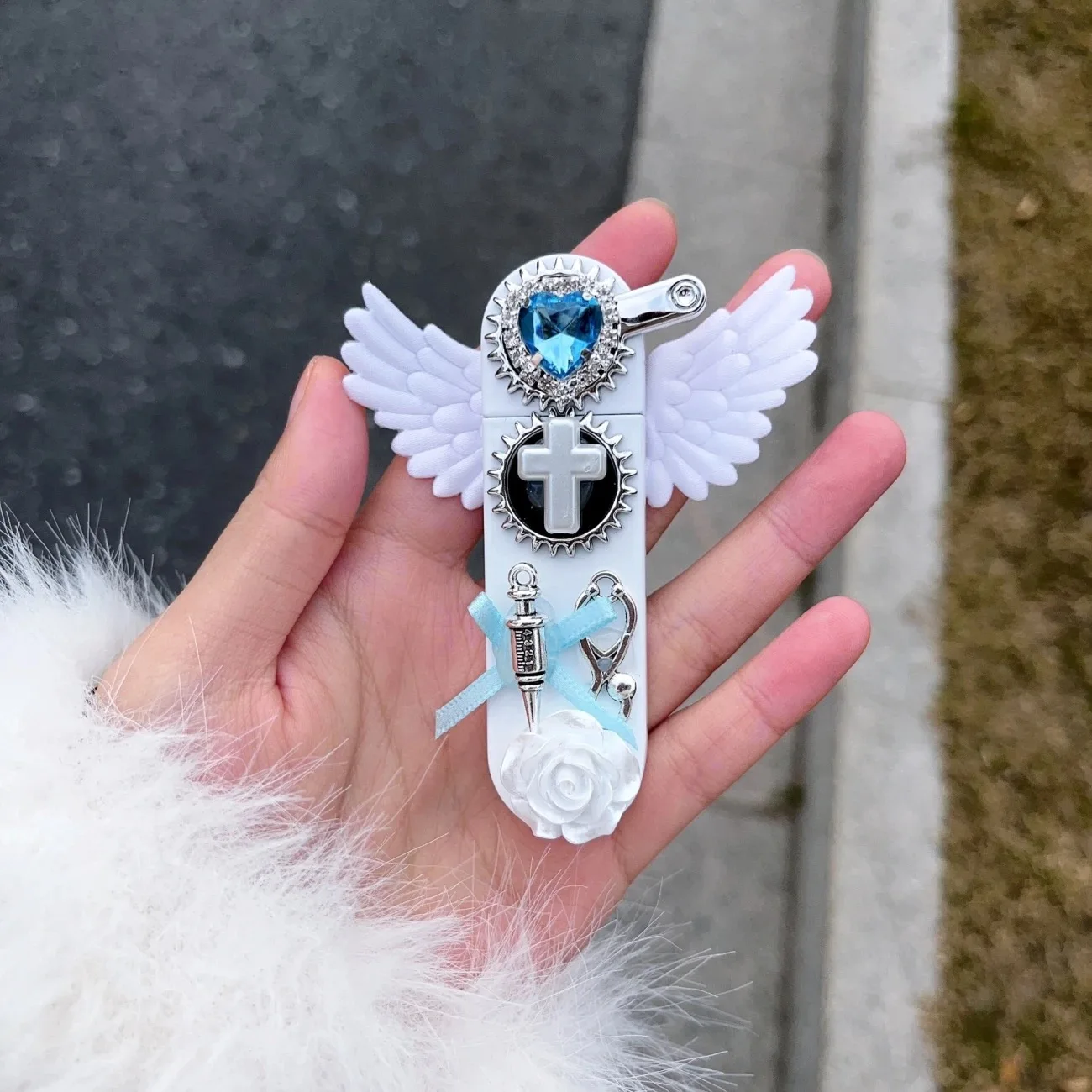 Personalized-Angel-Wings-Windproof-Lighter-Blue-Flame-Direct-Gas ...