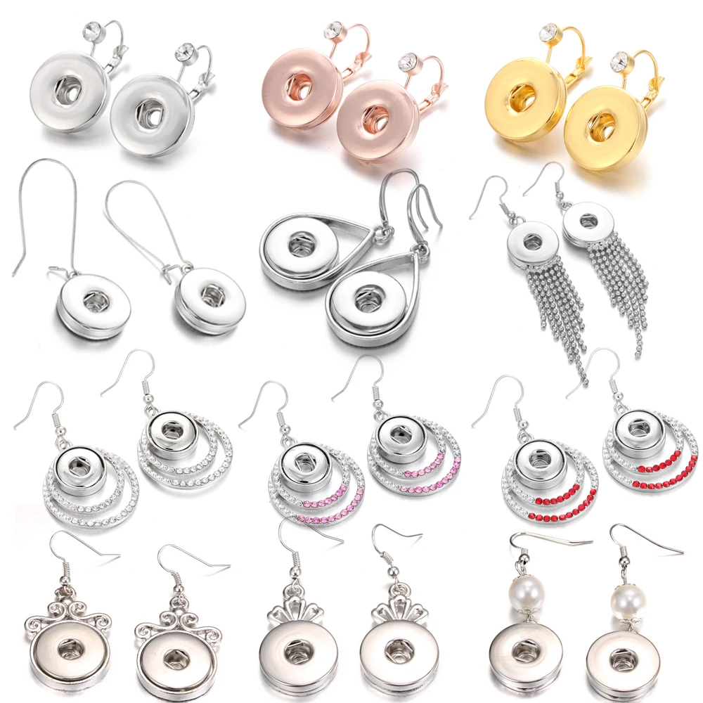 2024-New-18mm-Snap-Jewelry-Drop-Earrings-Vintage-Snap-Earrings-for ...