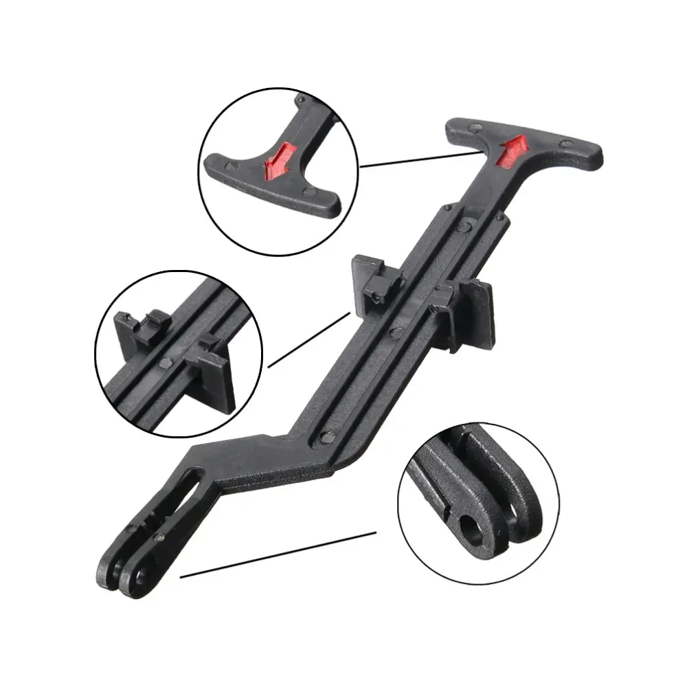Plastic Bonnet Hood Release Rod Lock Latch Black Handle Clips Car ...