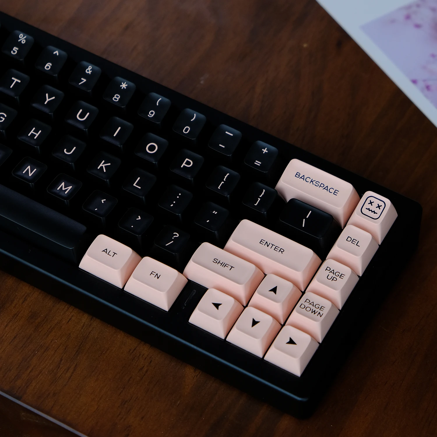 KBDiy-142Keys-SA-Profile-Keycap-Set-Double-Shot-Black-and-Pink-PBT ...