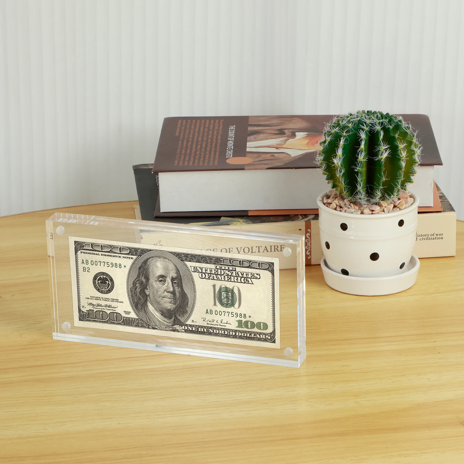 Dollar Bill Frame Acrylic Dollar Bill Holder Double Sided Transparent ...