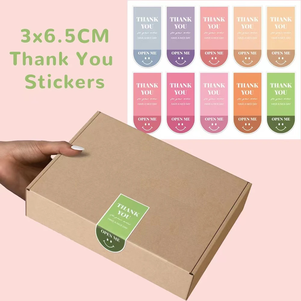 50-100pcs-Thank-You-For-Your-Order-Stickers-Smile-Decorative-Sealing ...