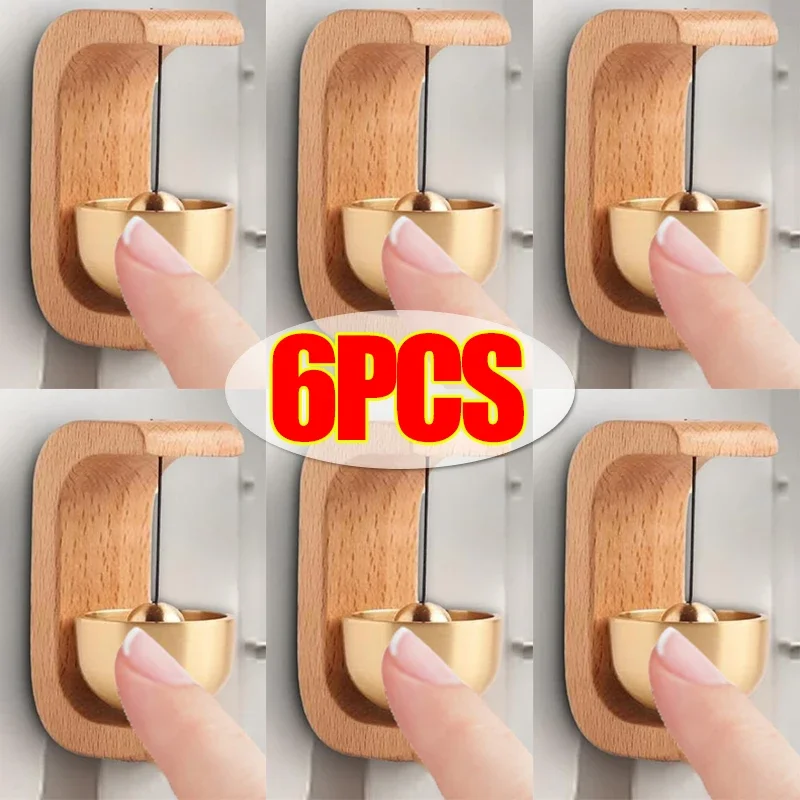 New-Solid-Wooden-Doorbell-Magnetic-Brass-Wind-Chimes-Magnet-Wireless ...