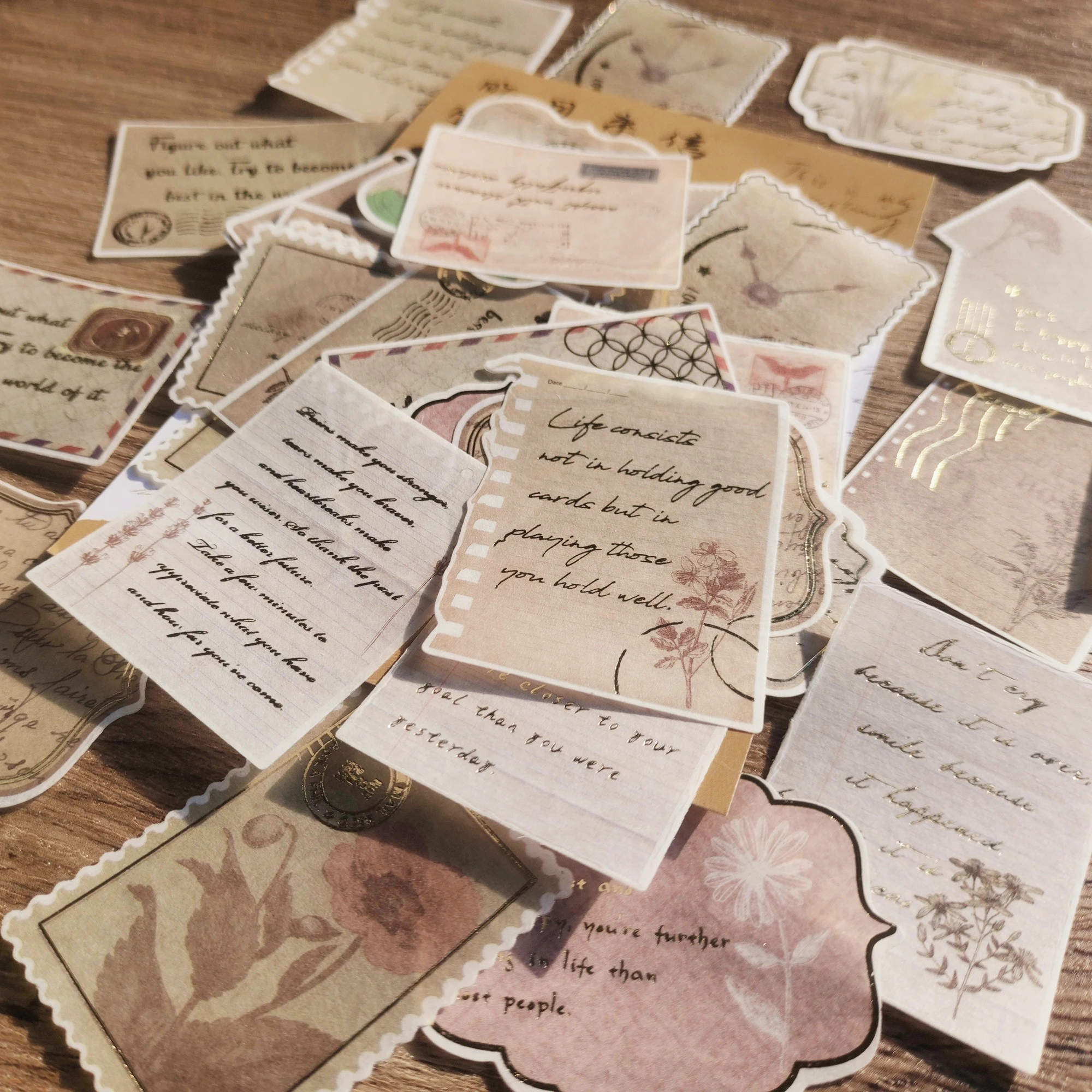 Vintage-Stationery-Stickers-Hot-Stamping-Handwritten-Letters-Sticker ...