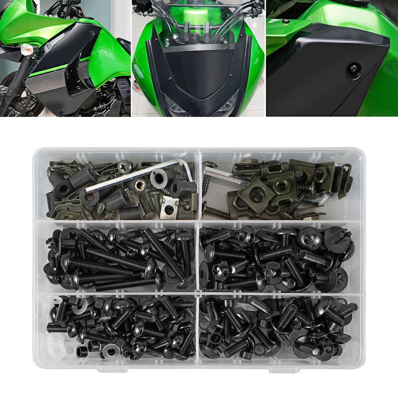 253pcs-Motorcycle-M5-M6-Bolts-Screws-Washers-Clips-Fairing-Bolt-Kit-for ...