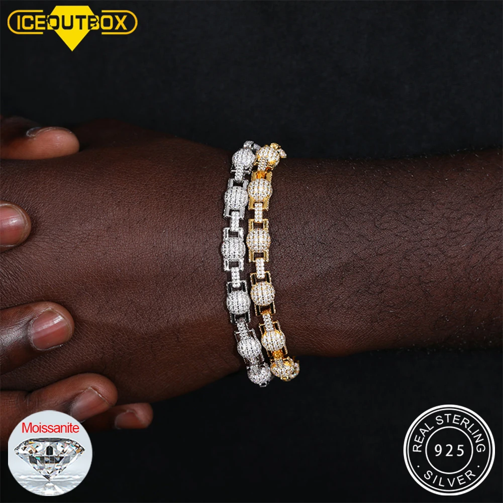 S925-Iced-Out-Bola-Tal-o-Corrente-para-Mulheres-Full-D-VVS-Moissanite ...