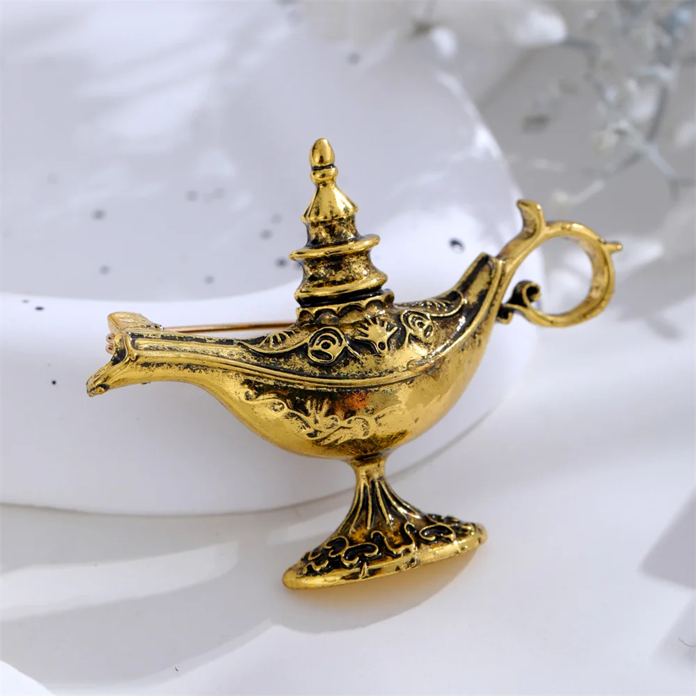 Gold-Color-Aladdin-Lamp-Brooches-for-Women-Men-Metal-Vintage-2-color ...