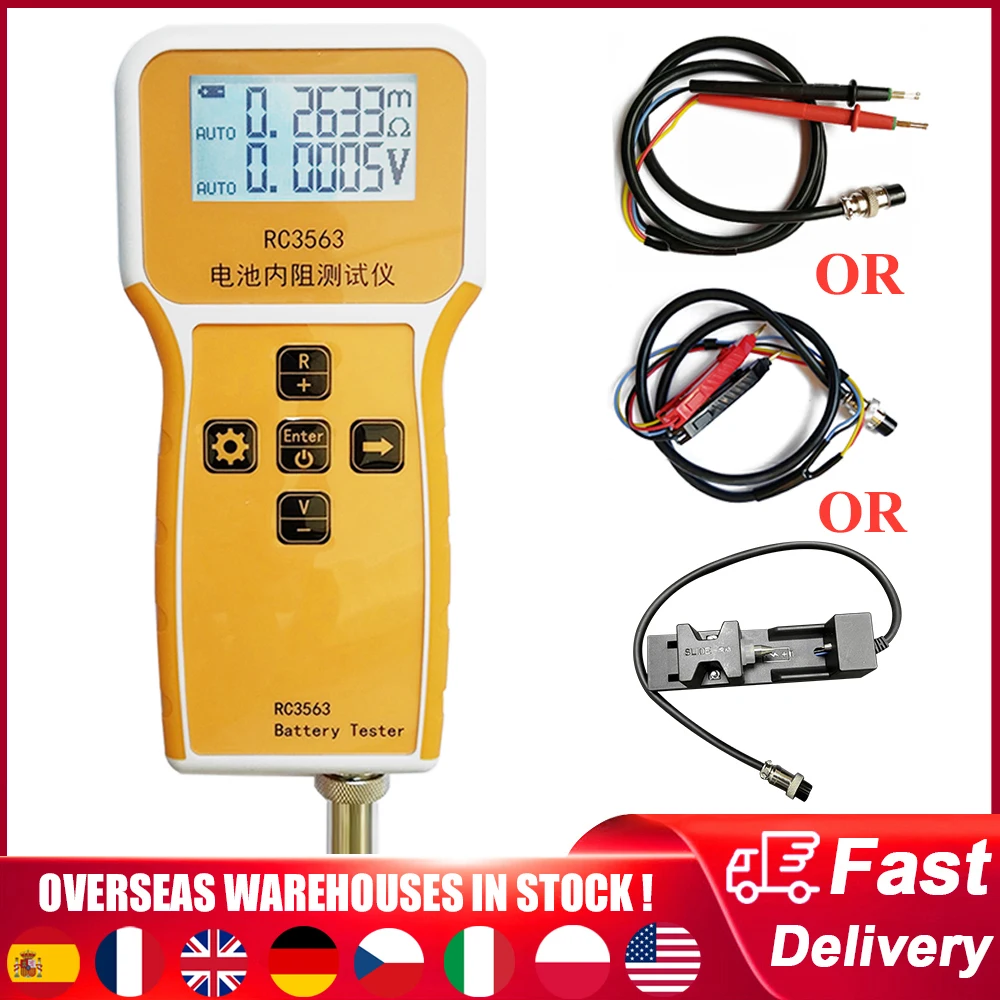 RC3563 4 선 배터리 내부 저항 전압 테스터, 고정밀 AC 리튬 납산 18650 배터리 테스터, 200Ω, 100V ...