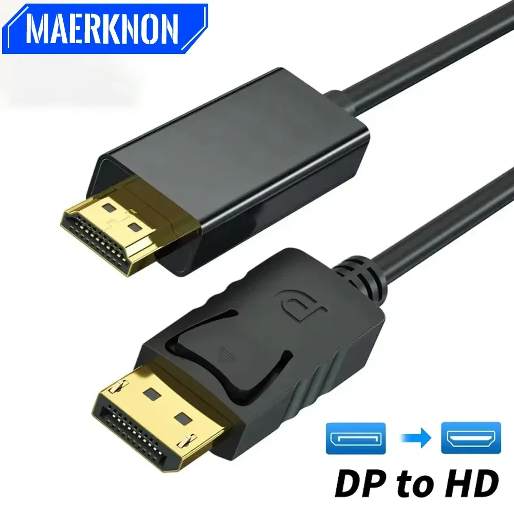 4K Display Port to HDMI-compatible Cable for PC Laptop HDTV Projector ...