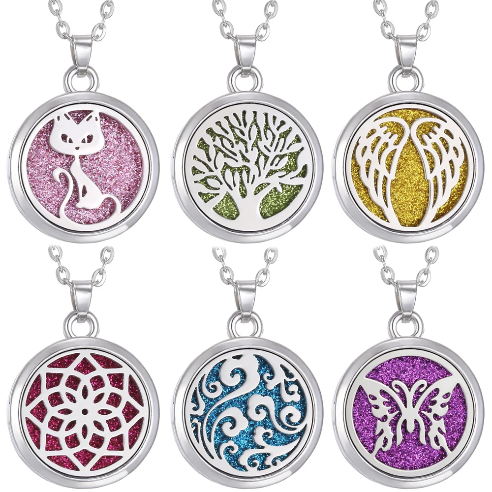 Tree of Life Aromatherapy Locket Necklace Alloy Essential Oil Diffuser ...