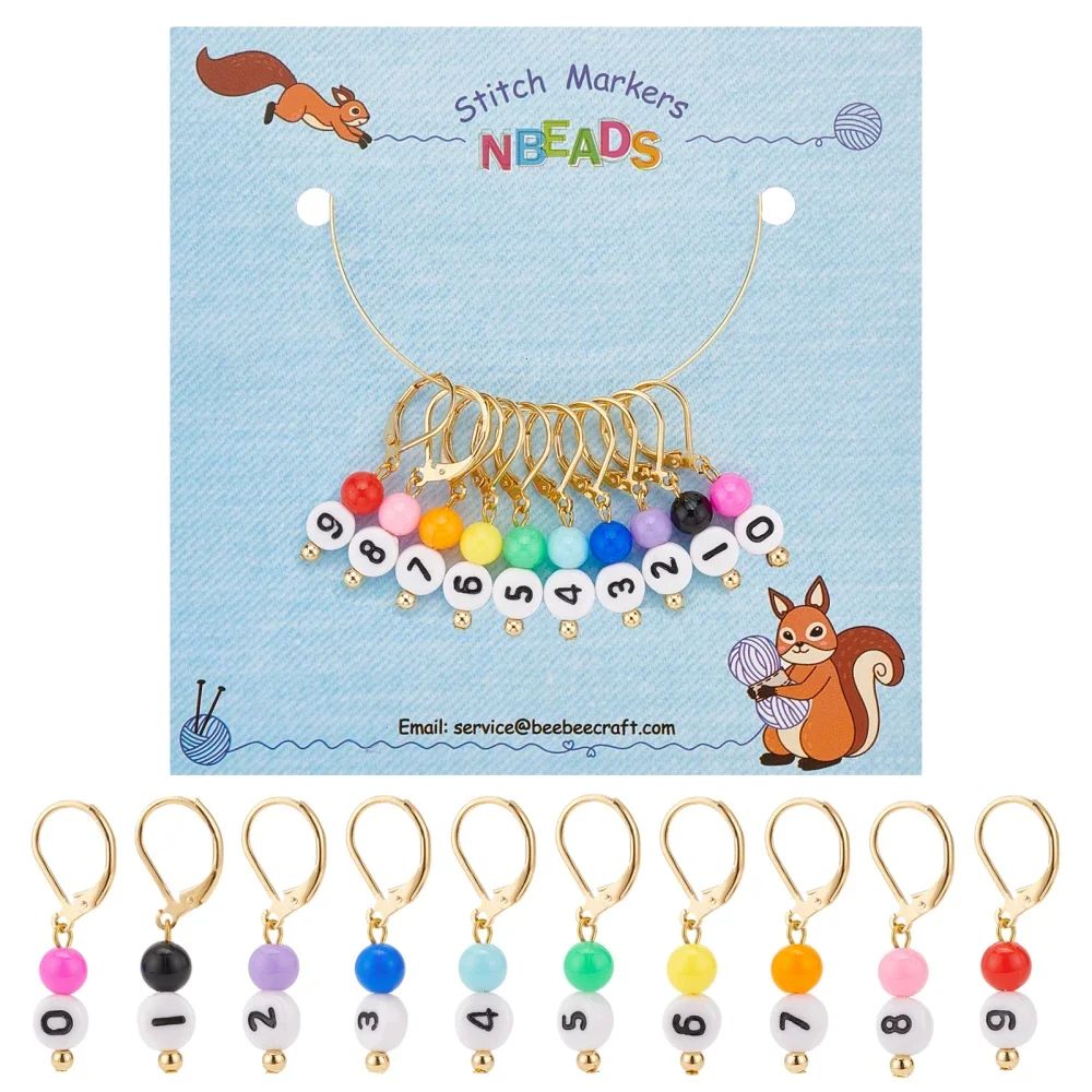 10Pcs-0-9-Number-Stitch-Markers-0-9-Number-Acrylic-Beads-Crochet-Stitch ...