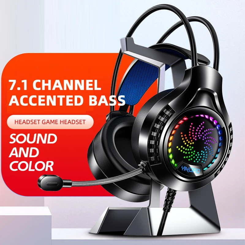 RYRA RGB Gaming Headphones 3.5mm Wired Surround Sound Headset With Mic ...