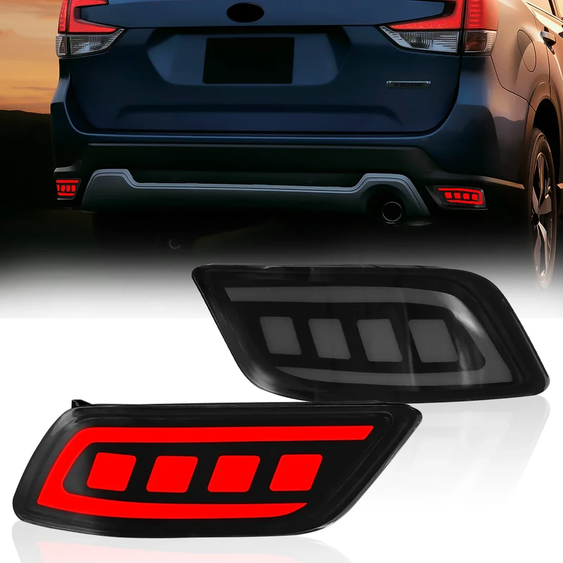 For Subaru Forester 2019 2020 2021 2022 2023 Car LED Rear Bumper ...