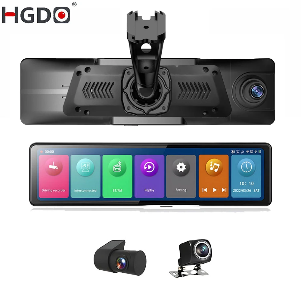 HGDO-Android-Auto-CarPlay-Dash-Cam-DVR-GPS-NAVI-WiFi-espelho-retrovisor ...