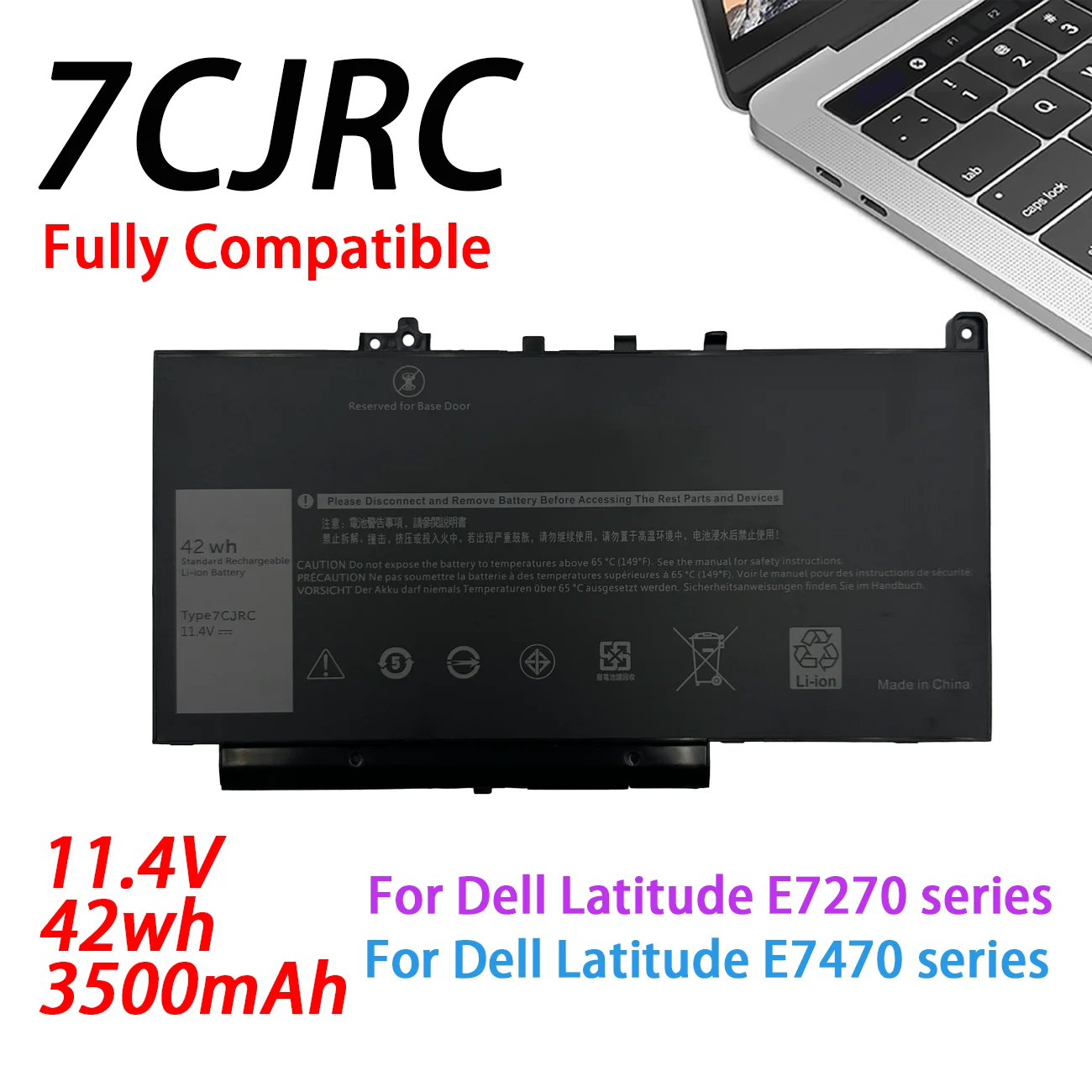 NEW-7CJRC-Notebook-Laptop-Battery-Cell-For-Latitude-12-E7270-E7470-7470 ...