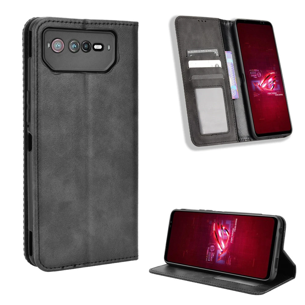 For Asus ROG Phone 6 Luxury Flip PU Leather Magnetic Adsorption Case ...