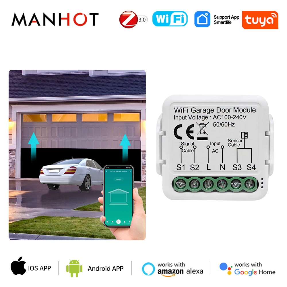 Tuya WiFi/Zigbee Smart Gate Opener Garage Door Opener Controller ...