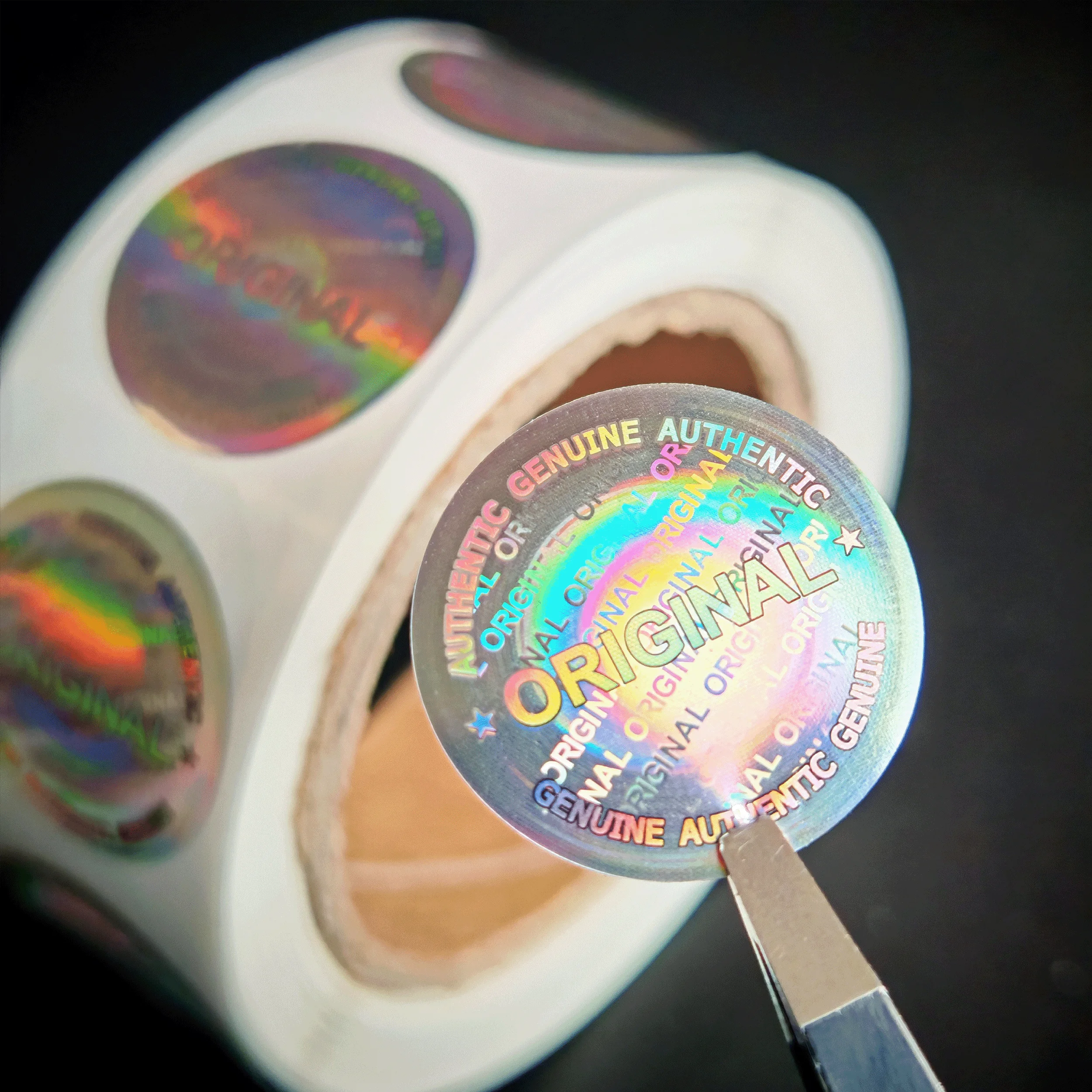 500pcs Round 20x20mm hologram Original Sticker Tamper Proof Security ...