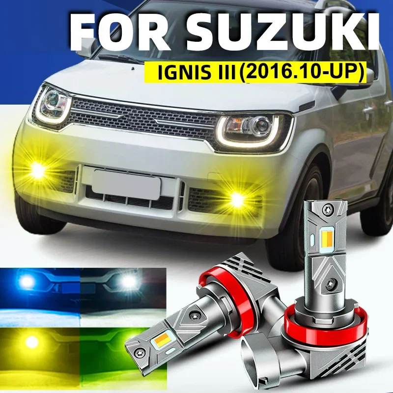 2pcs Car LED Front Fog Lights Bulbs Dual Colors Switchback White Yellow ...