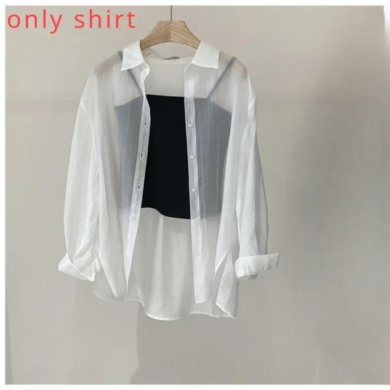 Mesh Shirts for Women Thin Summer Clothing Female Long Sleeve Loose ...