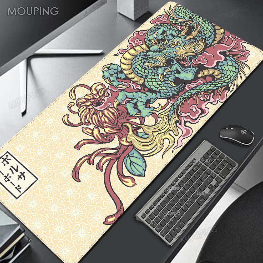 Japan Mouse Pad Dragon Black and White Deskmat Playmat Laptop Anime ...