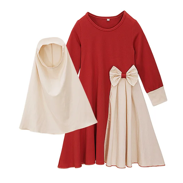 Muslim Kids Girls Prayer Dress Hijab Abaya Robe Arab Dubai Children ...