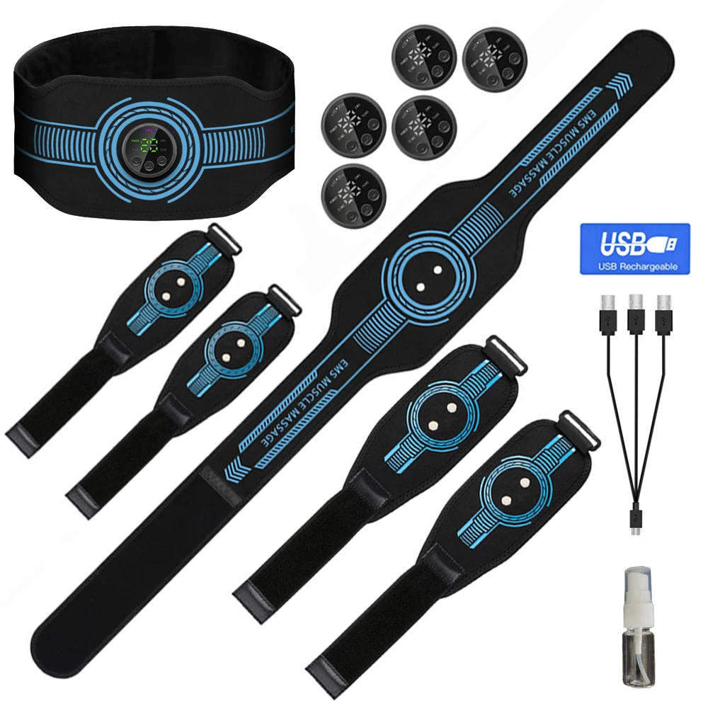 USB-Rechargeable-Abdominal-Muscle-Trainer-Abdominal-Toning-Belt-Muscle ...