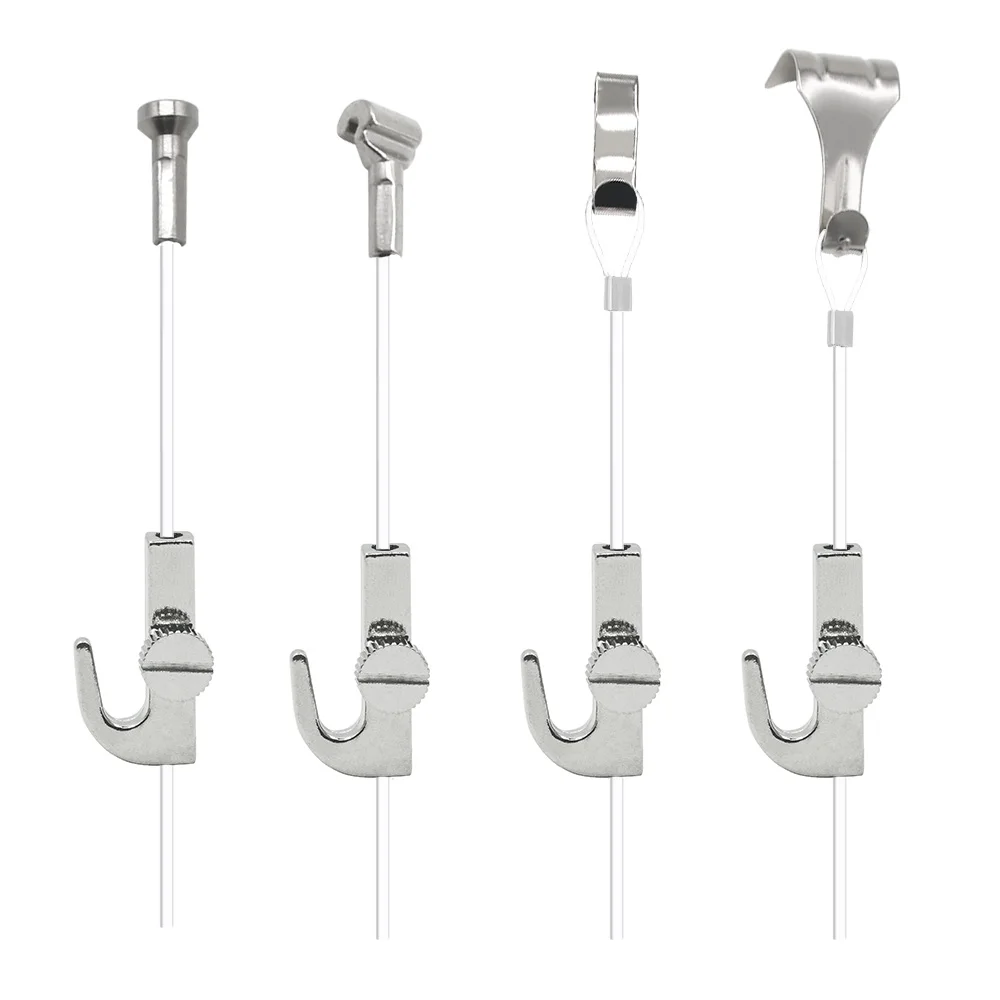 4PCS-Picture-Guide-Rail-Suspension-System-Adjustable-Hanging-Hook-With ...