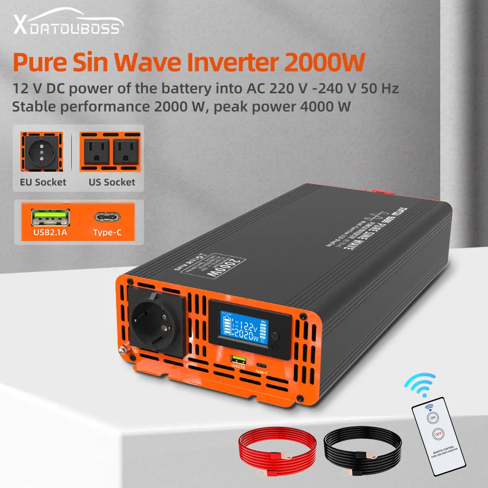 Car-Power-Inverter-LED-Display-4000W-12V-to-220V-110V-Converter-Charger ...