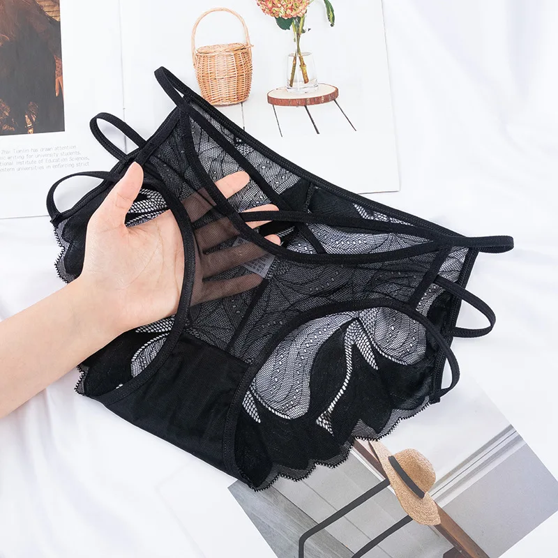 Culotte-slip,Sous-vêtements transparents évidés pour femmes,culottes ...