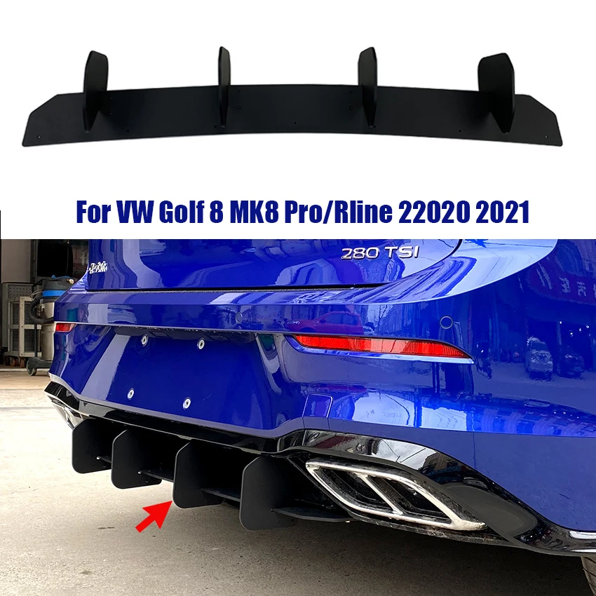 Rear-Bumper-Lip-Diffuser-Spoiler-Splitter-Protector-Guard-For-VW-Golf-8 ...