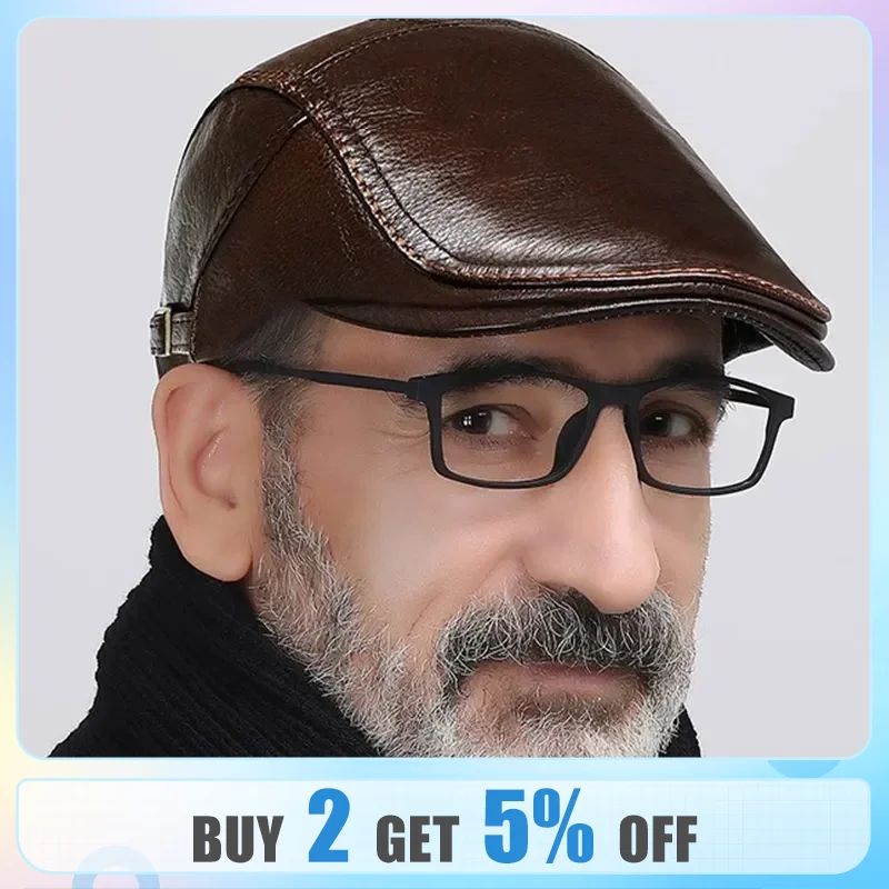 Cowhide-Hat-Men-s-Winter-Middle-Aged-And-Elderly-Warm-And-Cold-Proof ...
