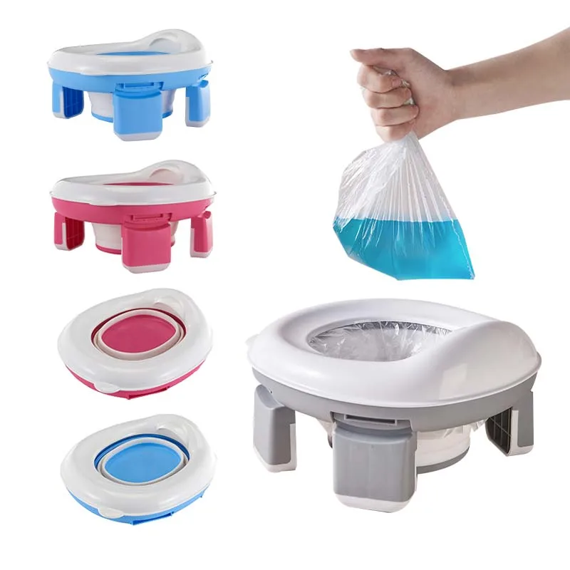 3-in-1-Travel-Toilet-Seat-Foldable-Blue-Children-Potty-With-Bags-Baby ...
