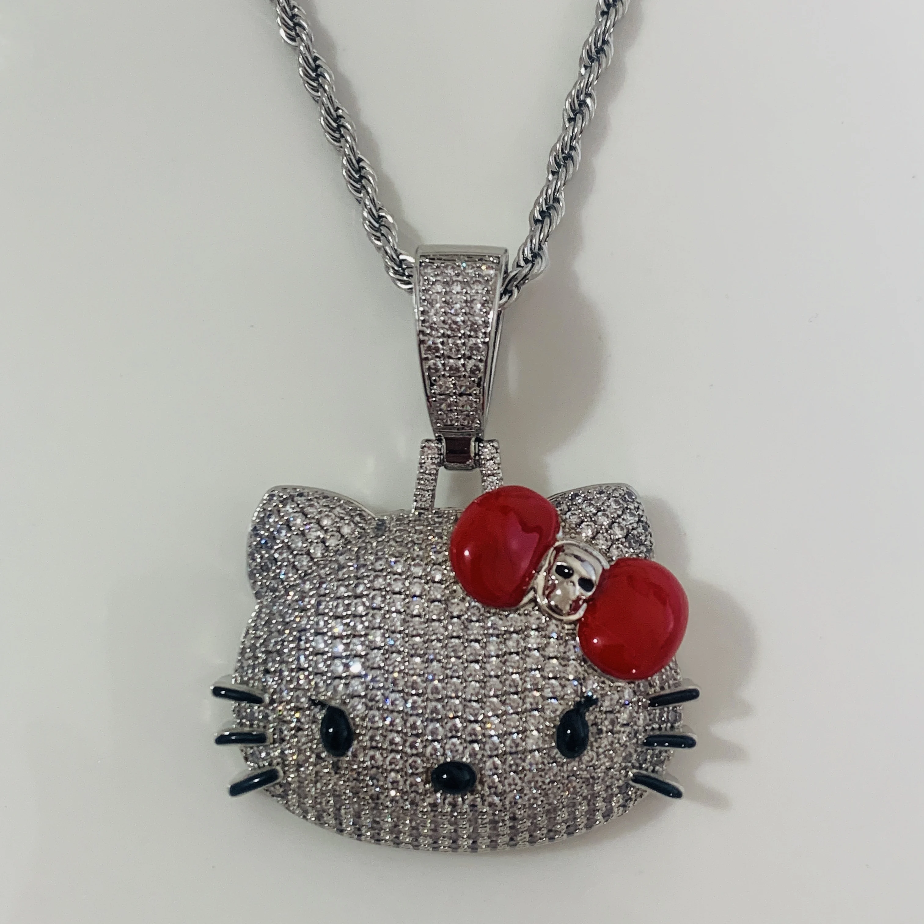 Collar-de-Hello-Kitty-para-hombres-y-mujeres-colgante-de-circ-n-de ...