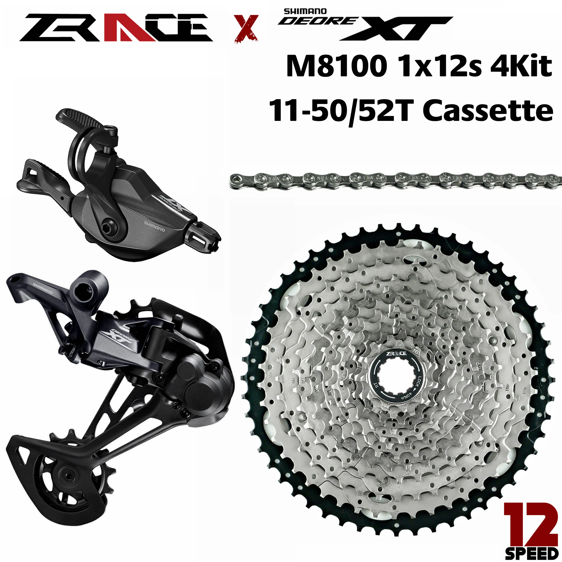Deore Xt M8100, Sl-m8100-r + Rd-m8100-sgs + Zrace Cassette + Zrace ...