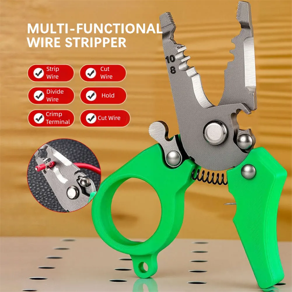 12 in 1Mini Multi Tool Wire Stripper, Insulated Wire Cutter and ...