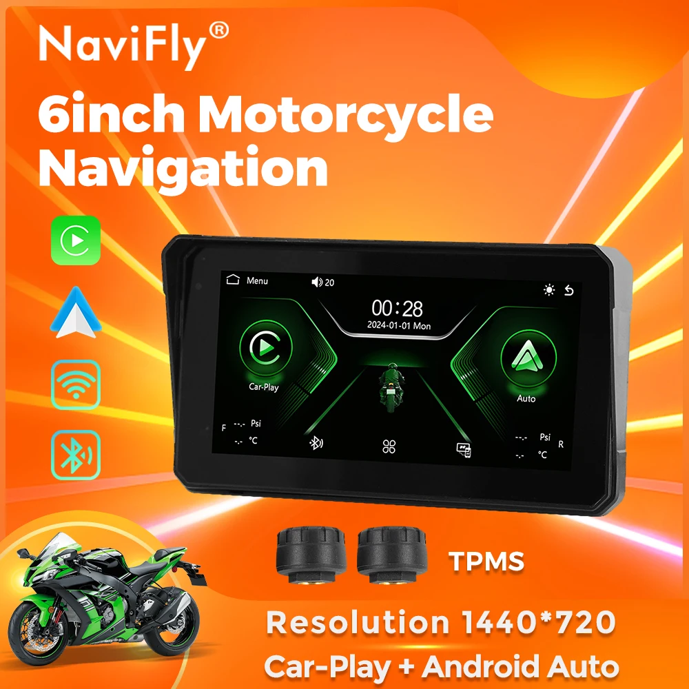 NaviFly 6 Inch Motorcycle Navigation Touch Screen Waterproof Portable ...