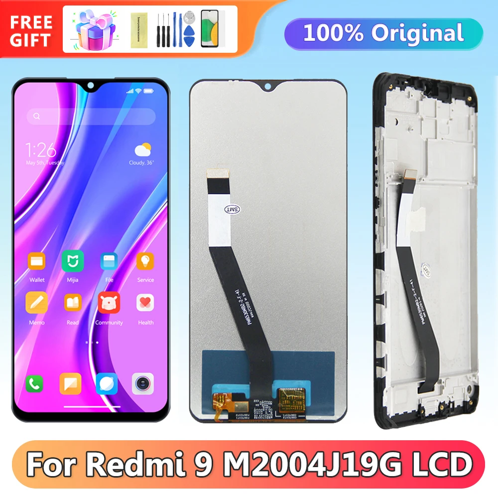 6.53'' Original Redmi 9 Screen with Frame, for Xiaomi Redmi 9 M2004J19G ...