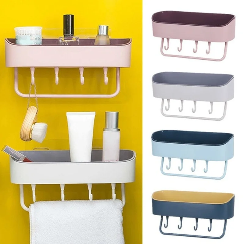 1PCS-Bathroom-Storage-Rack-Multifunctional-Bathroom-Wall-No-Punching ...