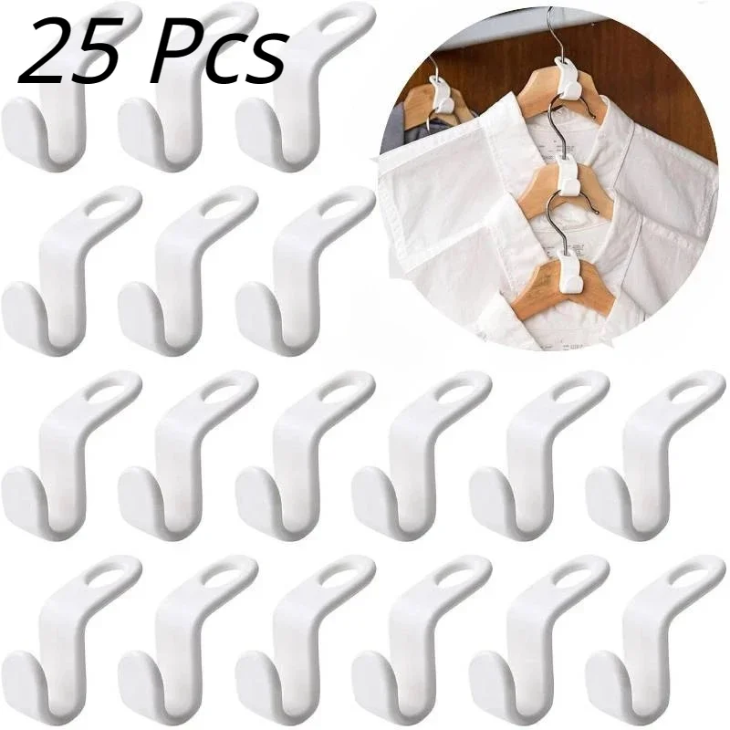 25 PCS Mini Clothes Hanger Wardrobe Clothes Rack Connector Hooks ...
