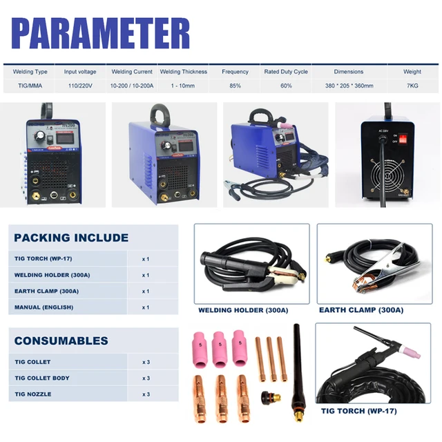 Plasmargon Welding Machine Tig200A Tig Welding Machine Argon Arc ...