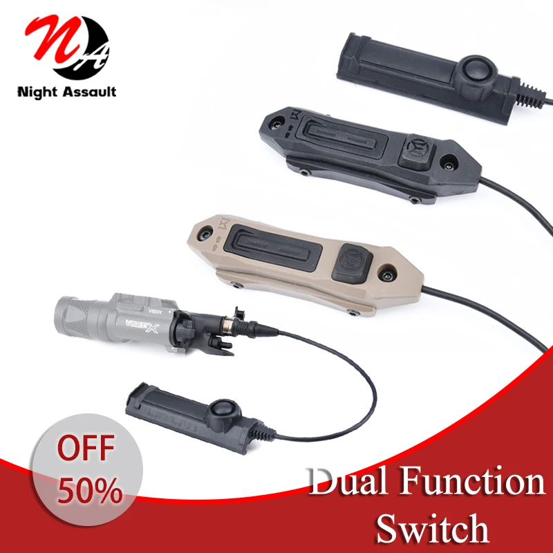 Remote-Dual-Function-Switch-Fit-Tactical-Surefire-X300-X400-Flashlight-Weapon-Constant-Momentary ...