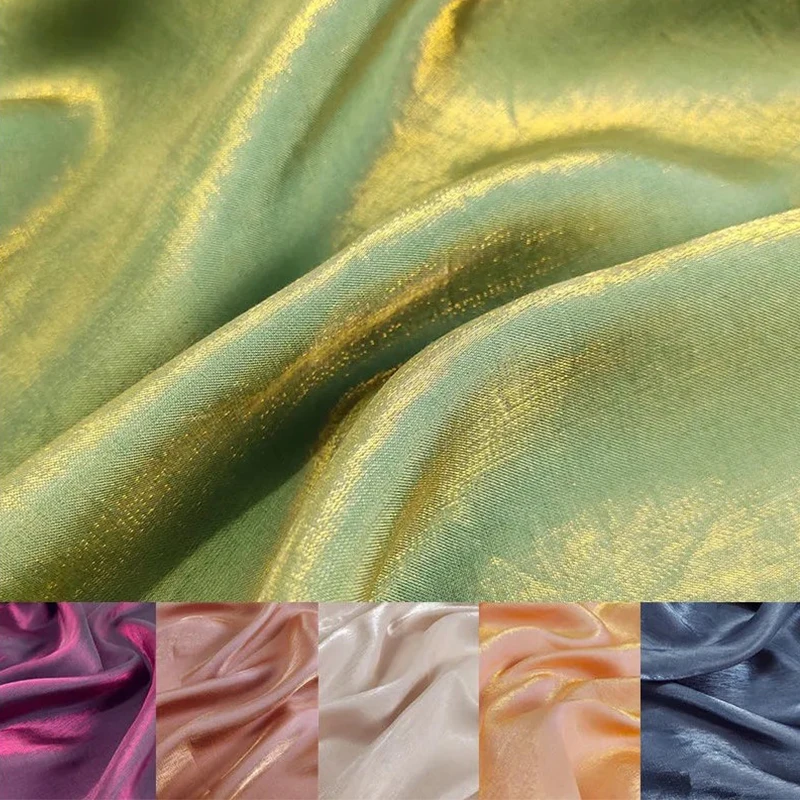 Gradient Color Glass Silk Satin Fabric DIY Hand Sewing For Shirt And ...