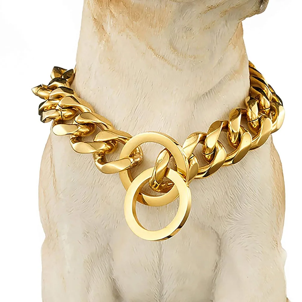 Heavy Duty 19mm Stainless Steel Dog Choke Chain Collar Pet Necklace ...