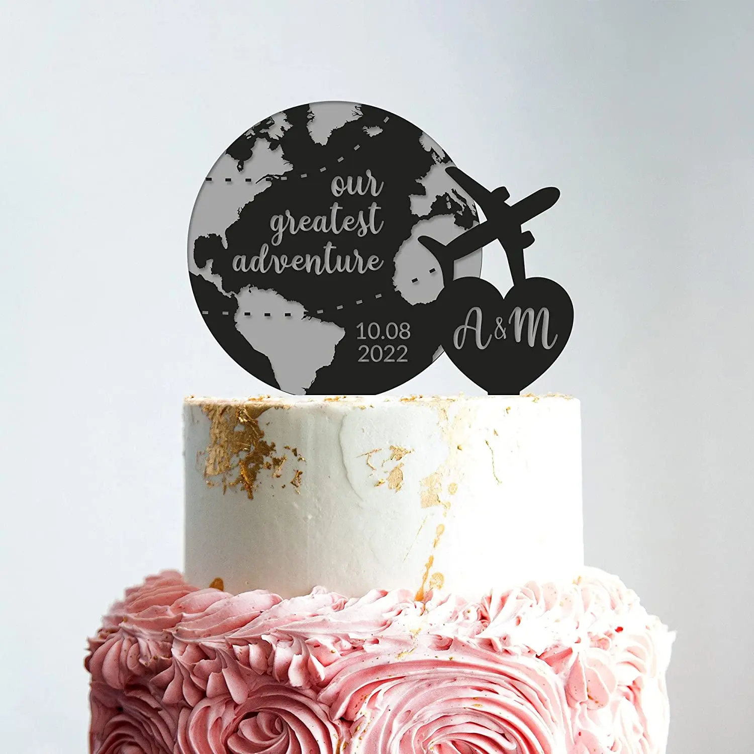 Airplane Wedding Cake Topper Unique Design Adventure Wedding Cake